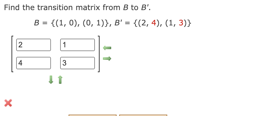 Solved Find the transition matrix from B to B′. | Chegg.com