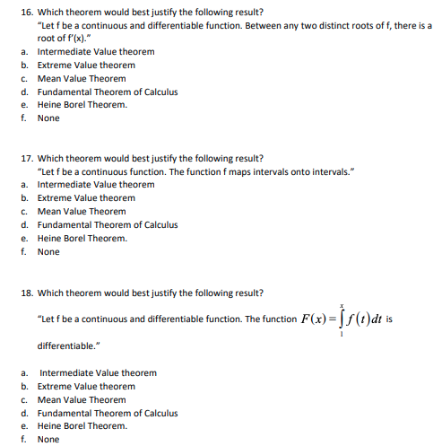 Solved 16. Which theorem would best justify the following | Chegg.com