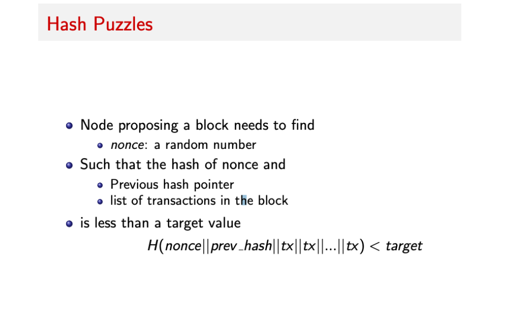 Solved Hash Puzzles • Node proposing a block needs to find • | Chegg.com