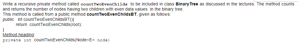 Solved Write a recursive private method called | Chegg.com