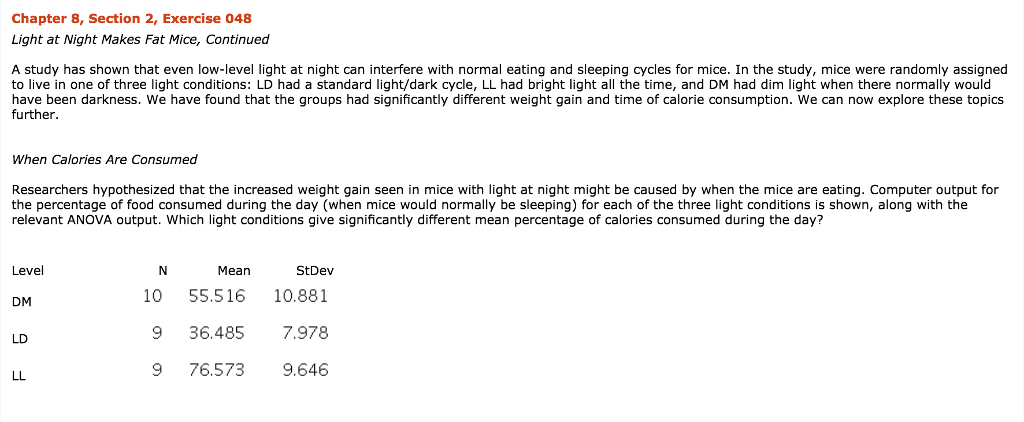 Solved Chapter 8, Section 2, Exercise 048 Light at Night | Chegg.com
