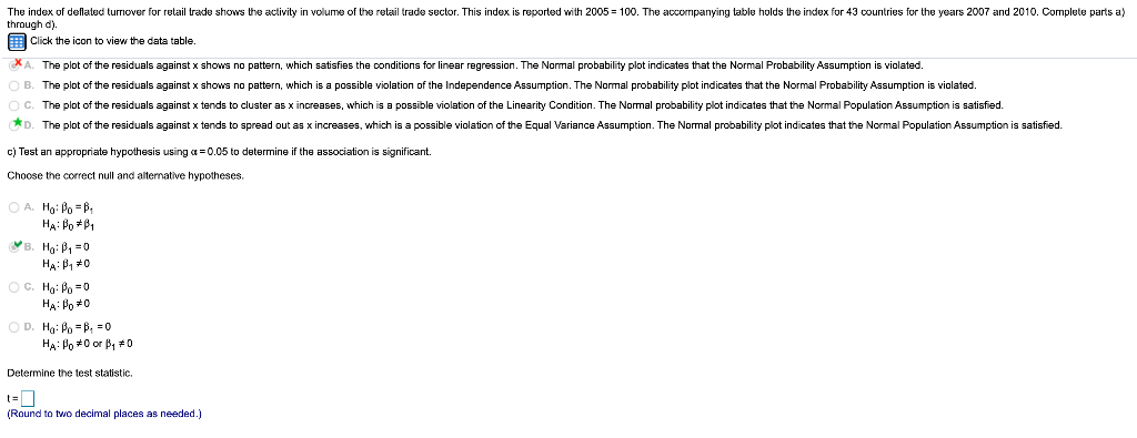 Solved The index of deflated turnover for retail trade shows | Chegg.com