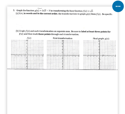 Solved ... 5. Graph the function g(x) - 2 - 3 by | Chegg.com