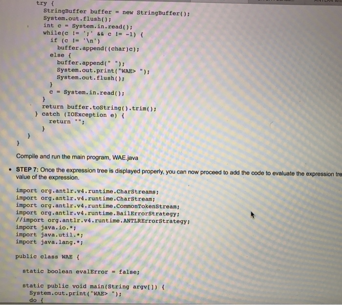 Solved Using ANTLR4 system, write an interpreter for the | Chegg.com