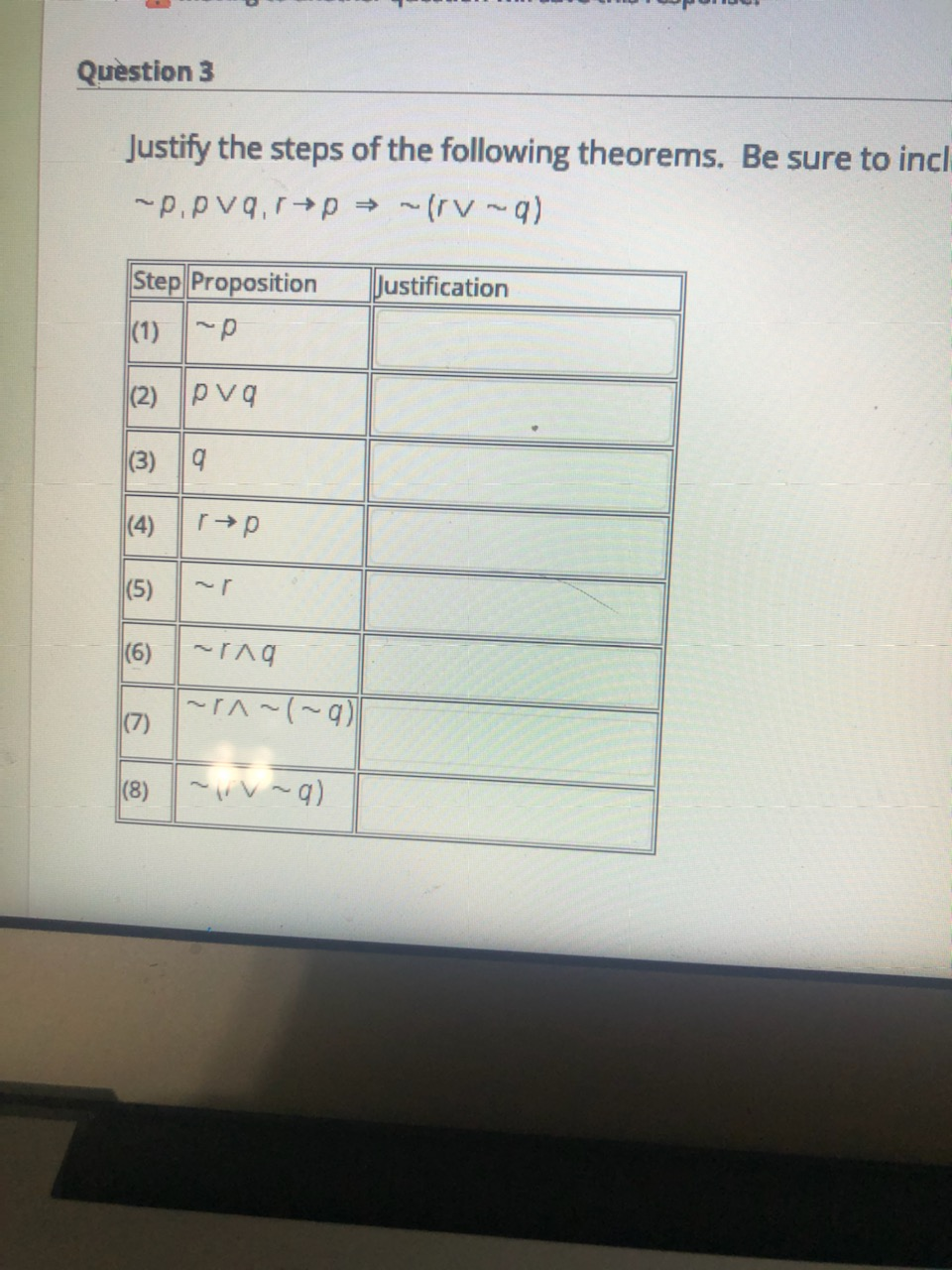 Solved Question 3 Justify the steps of the following | Chegg.com