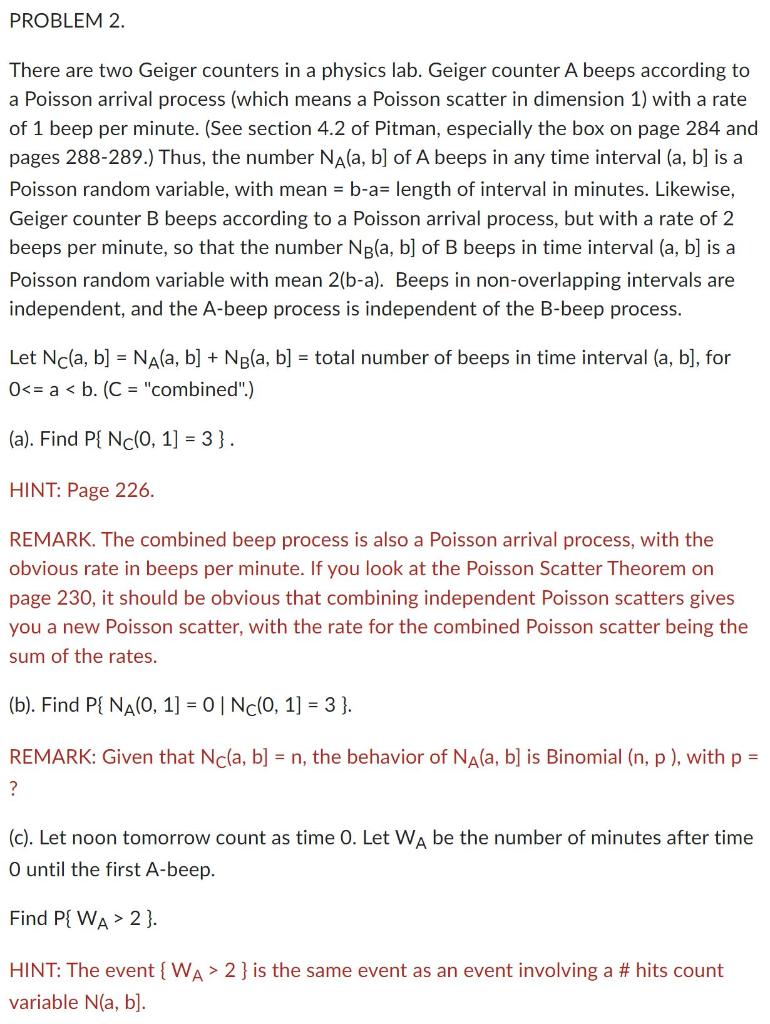 Solved PROBLEM 2. There are two Geiger counters in a physics | Chegg.com