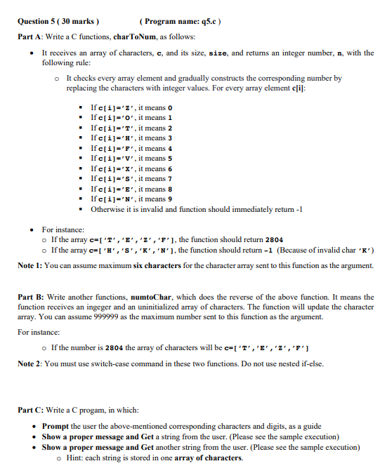 Solved Question 5 ( 30 marks) (Program name: 45.c) Part A: | Chegg.com
