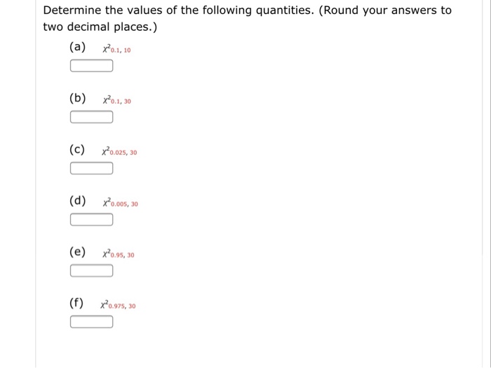 Solved Determine the values of the following quantities. | Chegg.com