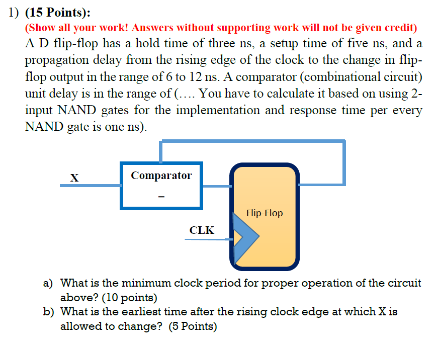 Solved 1) (15 Points): (Show all your work! Answers without | Chegg.com
