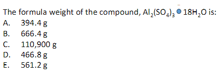 Solved The formula weight of ﻿the compound, | Chegg.com