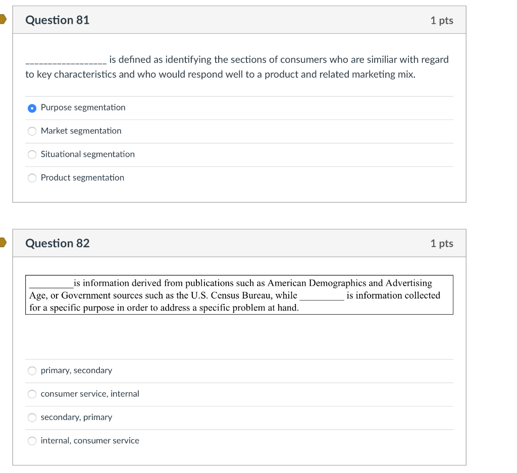 Solved Question 81 1 pts is defined as identifying the | Chegg.com