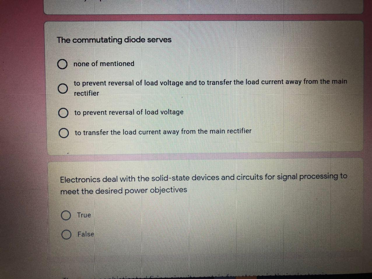 Solved The commutating diode serves O none of mentioned to | Chegg.com