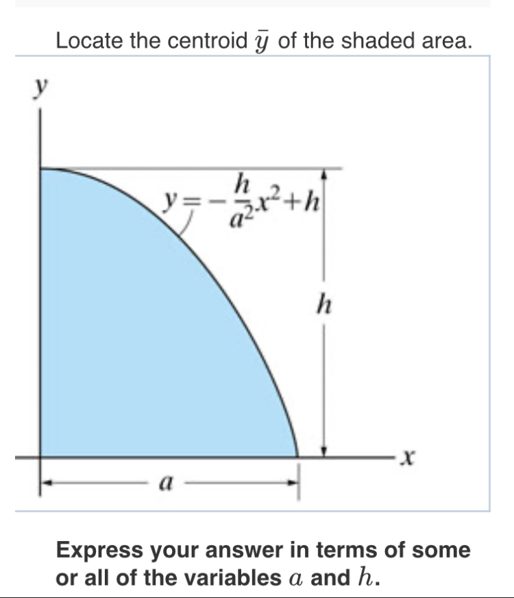 Solved Locate the centroid y¯ of the shaded area.Express | Chegg.com