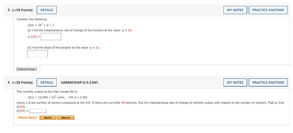 Solved 3. (-/25 Points] DETAILS MY NOTES PRACTICE ANOTHER | Chegg.com