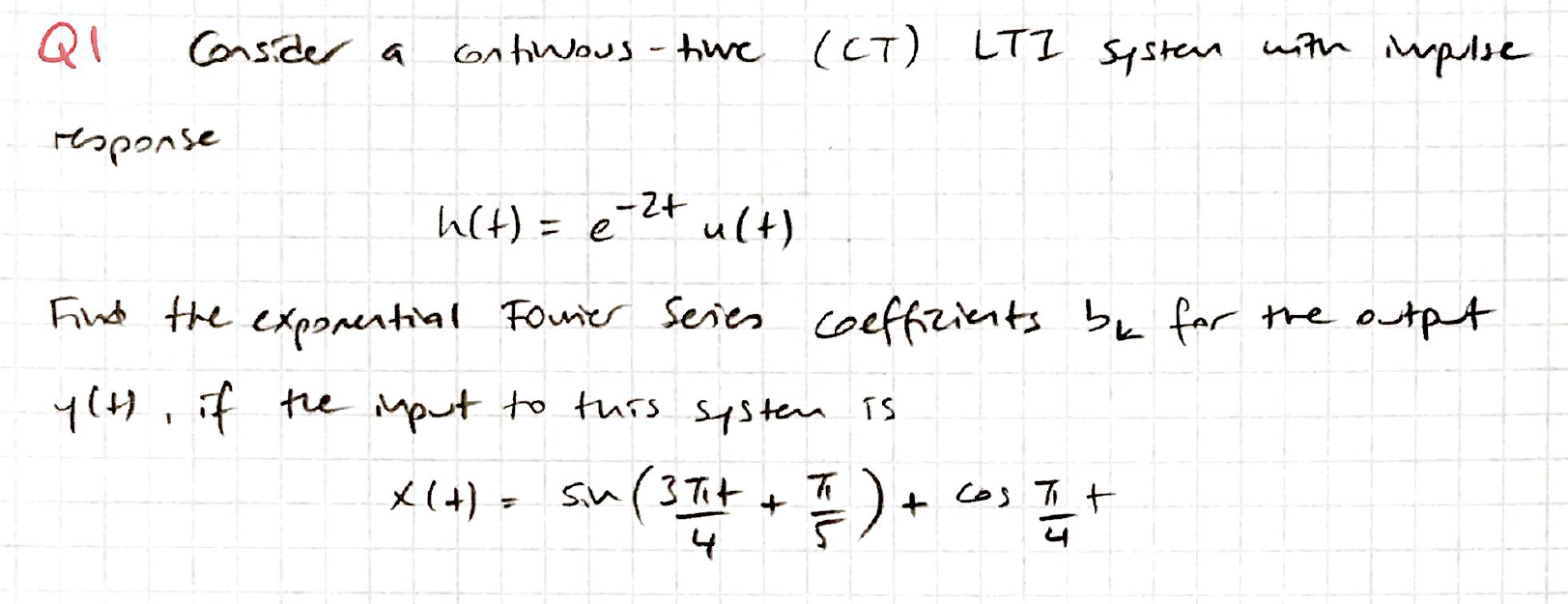 Solved Consider a ontwous-tire (CT) LTI system with impulse | Chegg.com
