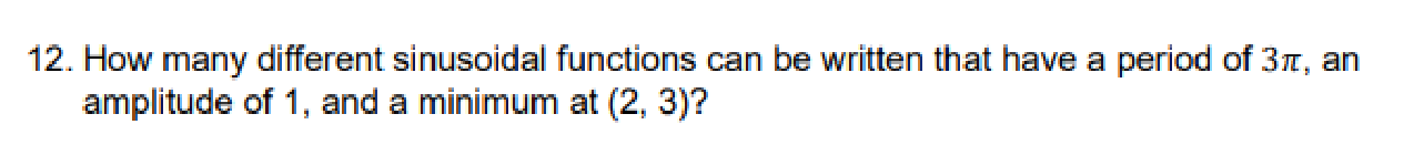 Solved 12. How many different sinusoidal functions can be | Chegg.com