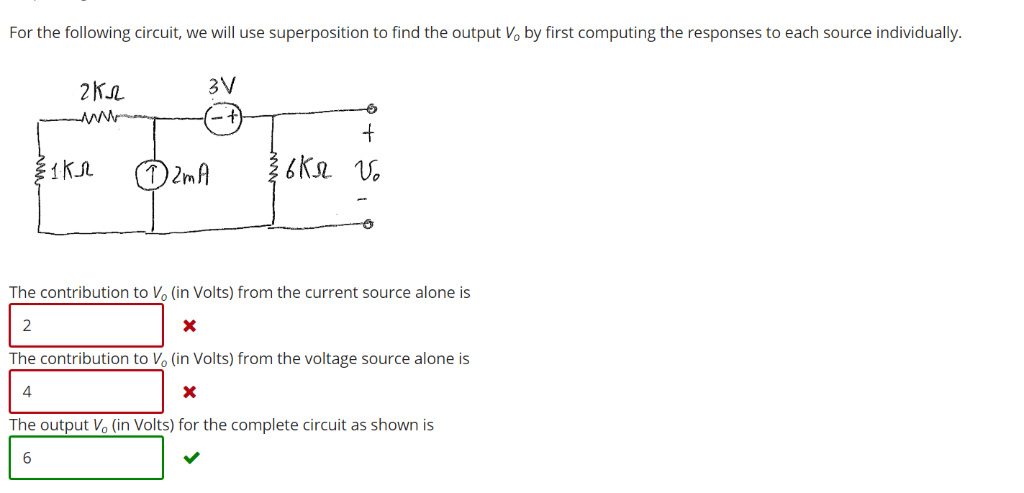 Solved For the following circuit, we will use superposition | Chegg.com