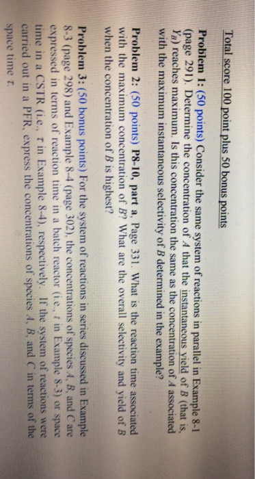 Solved Total score 100 point plus 50 bonus points Problem 1: | Chegg.com