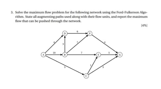 Solved 3. Solve the maximum flow problem for the following | Chegg.com