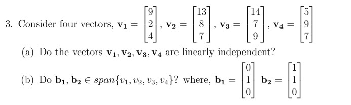 Solved Consider four vectors, | Chegg.com