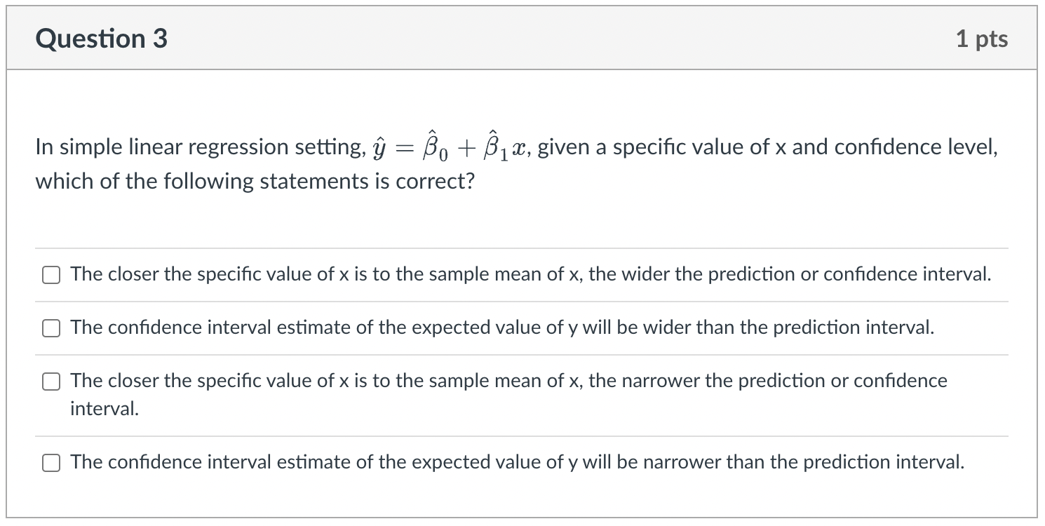 Solved In simple linear regression setting, y^=β^0+β^1x, | Chegg.com