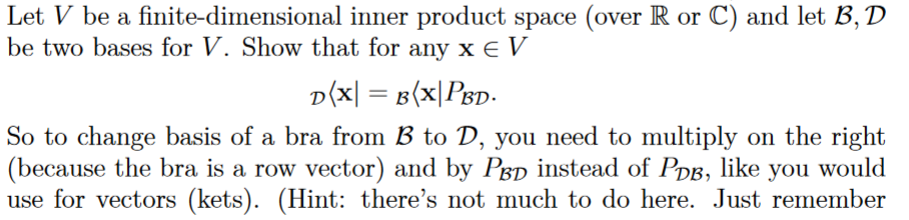 Solved Let V be a finite-dimensional inner product space | Chegg.com