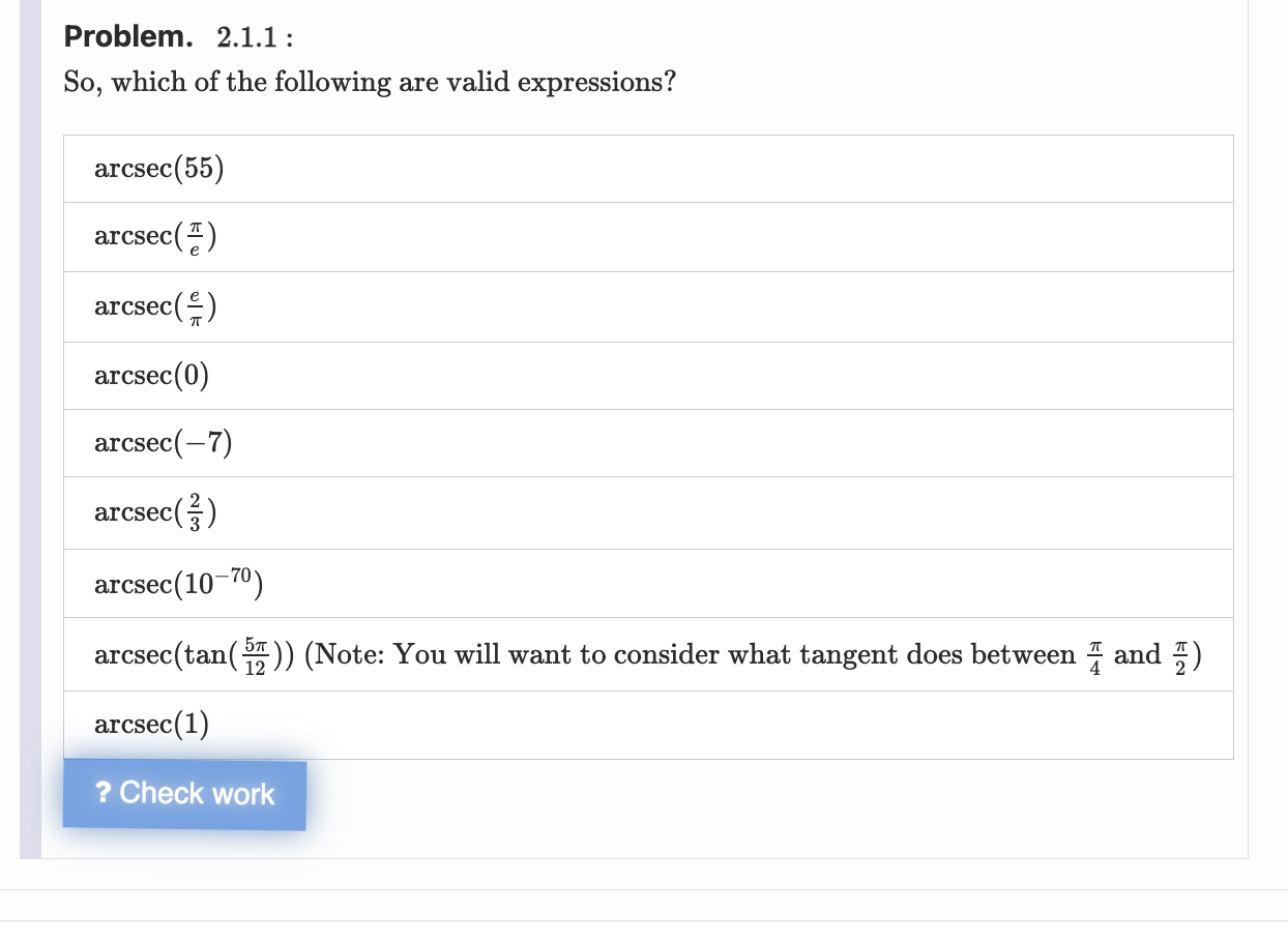 Solved Problem. 2.1.1 : So, which of the following are valid | Chegg.com