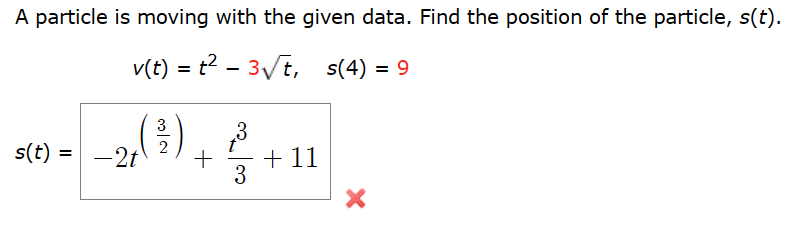 Solved A particle is moving with the given data. Find the | Chegg.com