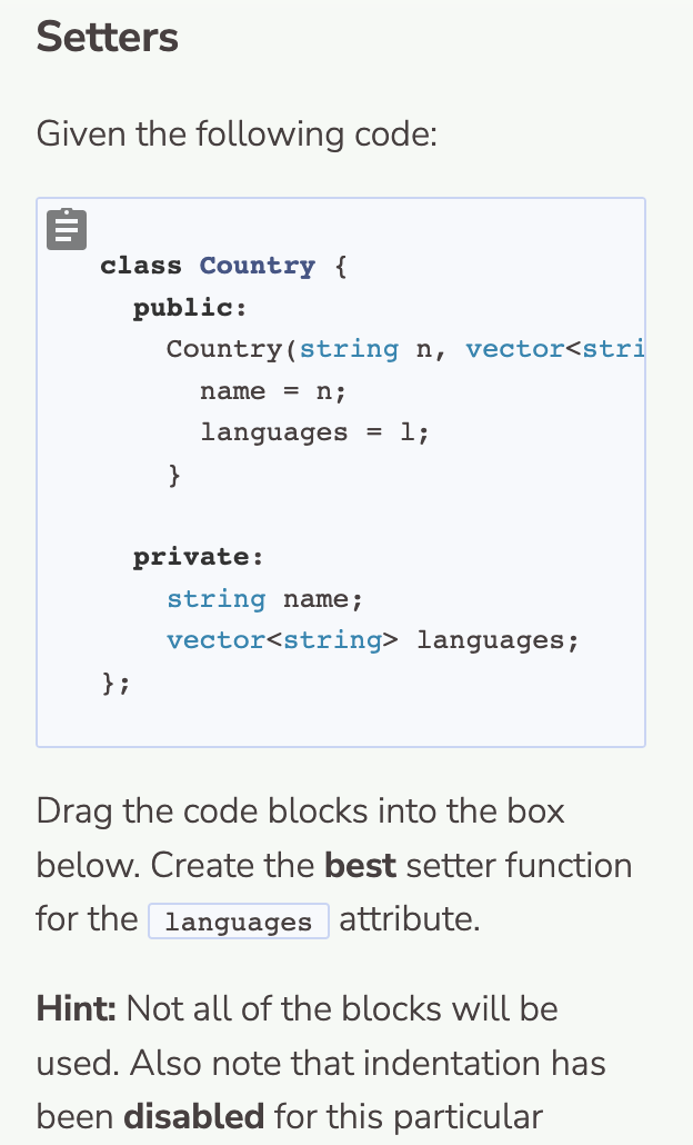 Solved Given the following code: class Country \{ public: | Chegg.com