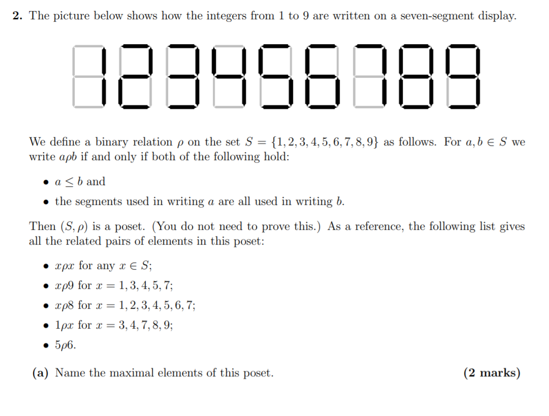 Solved 2. The picture below shows how the integers from 1 to | Chegg.com