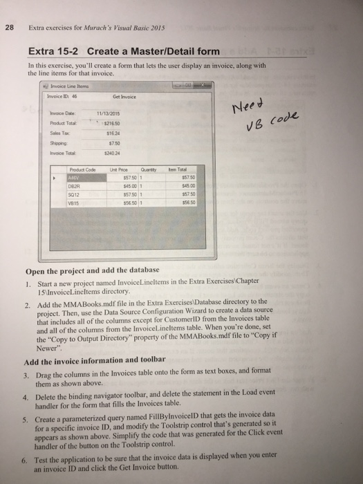 28 Extra exercises for Murach's Visual Basic 2015 | Chegg.com 28 Extra exercises for Murach's Visual Basic 2015 | Chegg.com