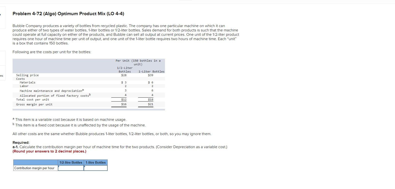 Solved Problem 4-72 (Algo) Optimum Product Mix (LO 4-4) | Chegg.com