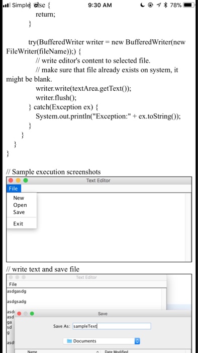 Solved Below is a code to create a text editor pop up in | Chegg.com