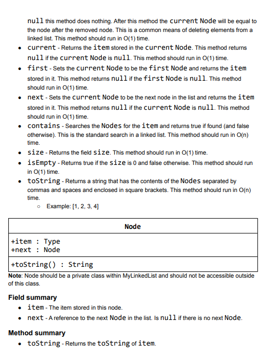 Solved Common Types Of Java Lists Linkedlists And 3374