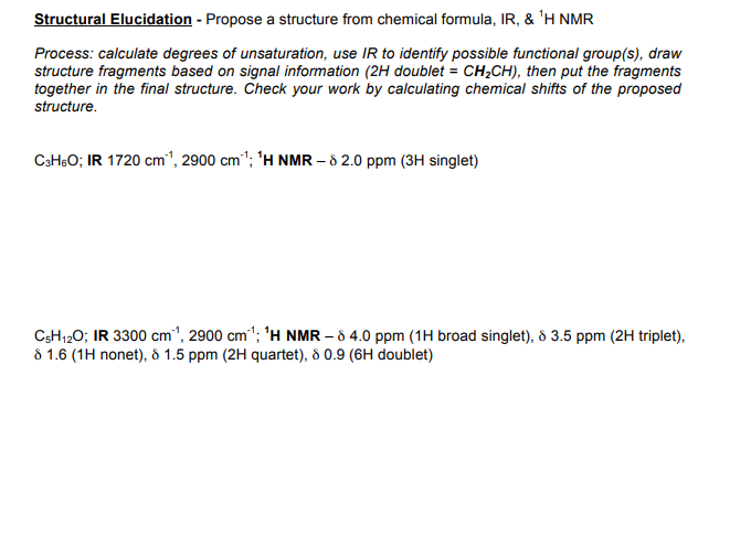 Solved Structural Elucidation - Propose a structure from | Chegg.com