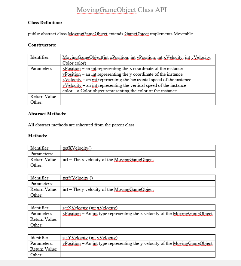 In java please, The GameObject Class is already made, | Chegg.com