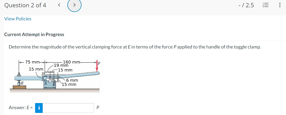 Solved Determine the magnitude of the vertical clamping | Chegg.com