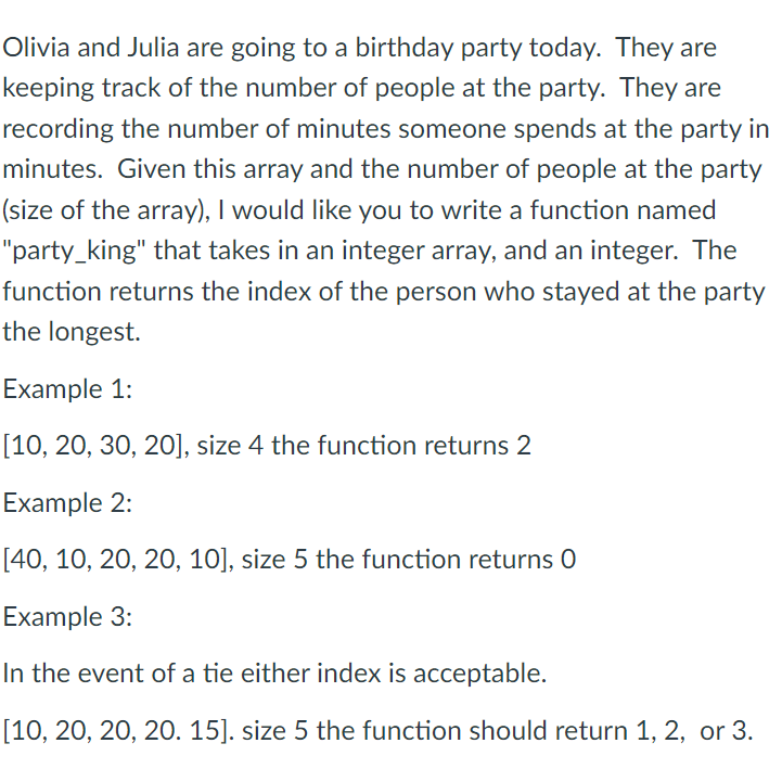Solved Olivia and Julia are going to a birthday party today. | Chegg.com