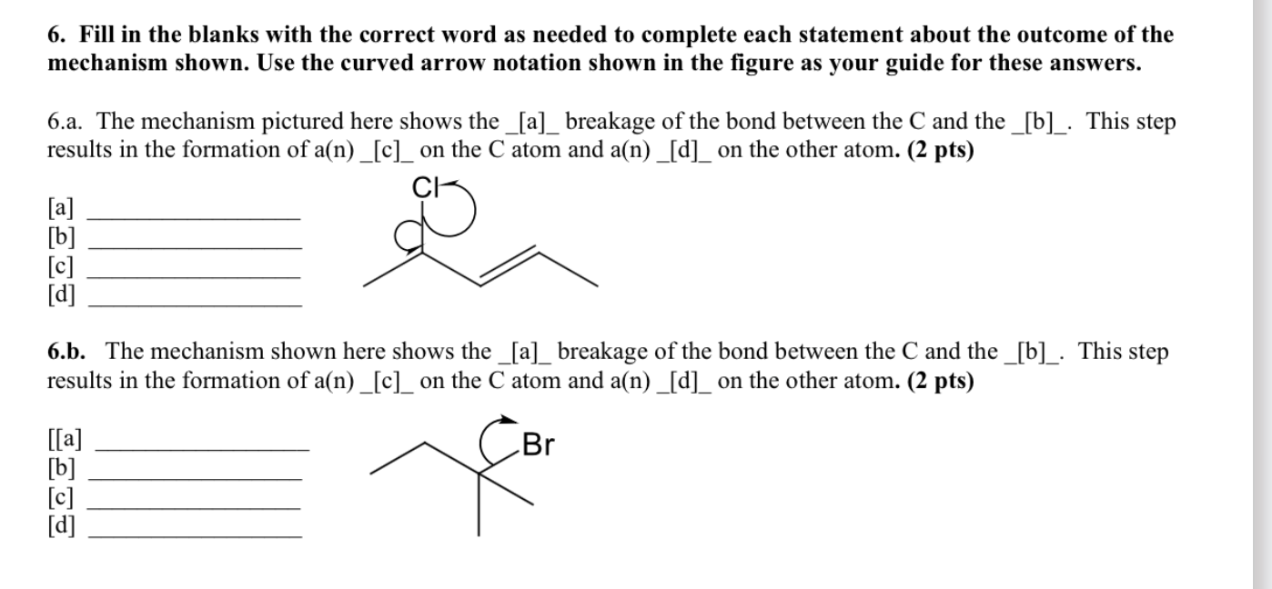 Solved 6. ﻿Fill in the blanks with the correct word as | Chegg.com