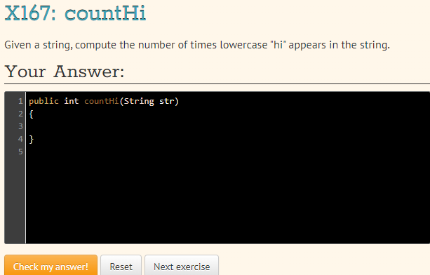 Solved X167: countHi Given a string, compute the number of | Chegg.com