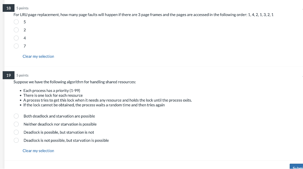 Solved For LRU page replacement, how many page faults will | Chegg.com