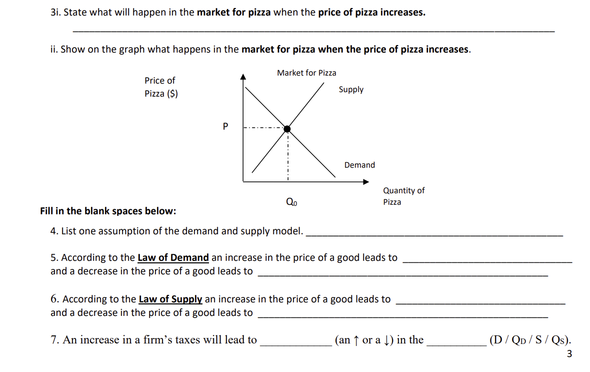 Solved 3i. ﻿State what will happen in the market for pizza | Chegg.com