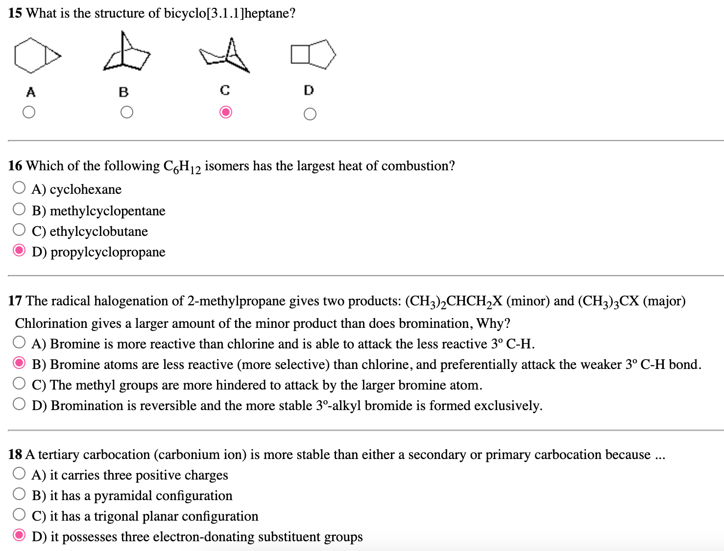 Solved Correct answers are marked. For each of these organic | Chegg.com