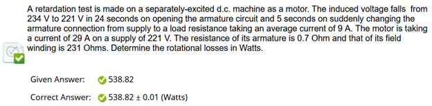 A retardation test is made on a separately-excited | Chegg.com