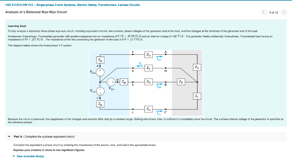 Solved EE 21 1/212 Hw #12-Single-phase 3-wire Systems, | Chegg.com