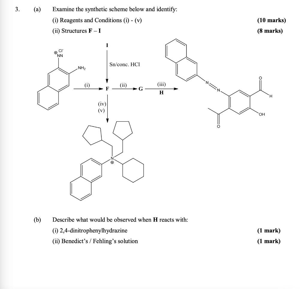 Solved 3. . (a) Examine the synthetic scheme below and | Chegg.com