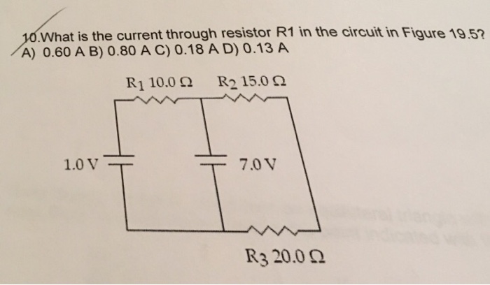 Solved What is the current through resistor R1 in the | Chegg.com