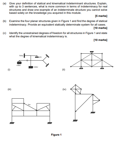 Solved (a) Give your definition of statical and kinematical | Chegg.com