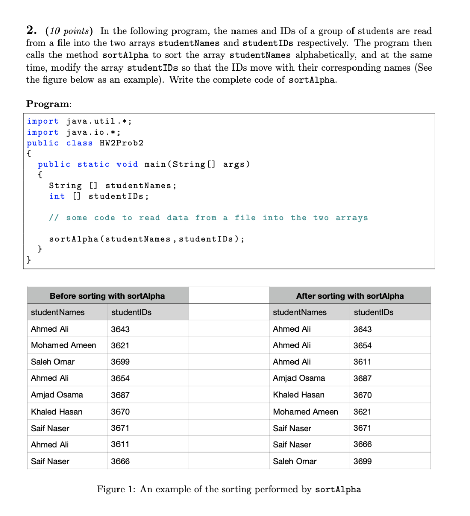 2. (10 points) In the following program, the names | Chegg.com