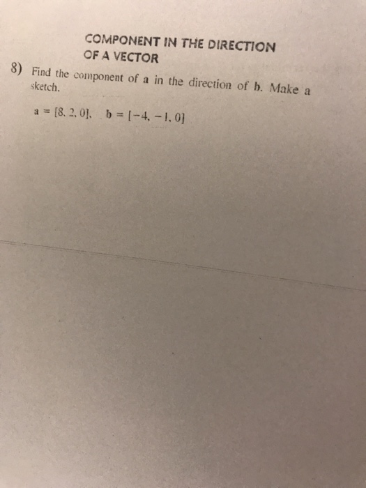 Solved Find the component of a in the direction of b. Make a | Chegg.com